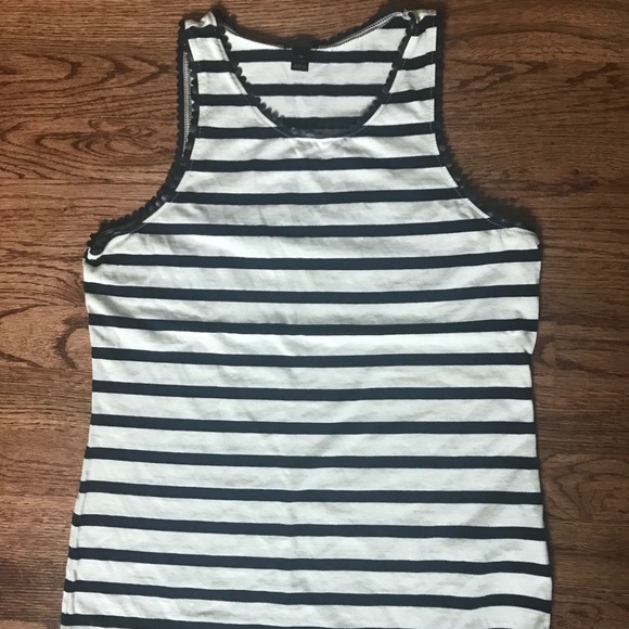J. Crew | Tops | J Crew Tank Top With Leather Trim | Poshmark